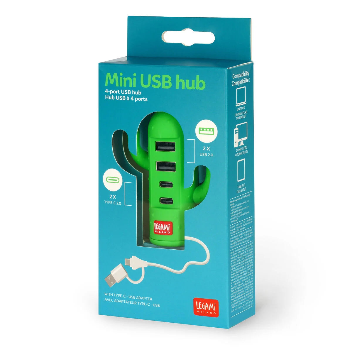 ADAPTADOR MINI USB HUB CACTUS (MUA0005) – Internacional Libros . Regalos